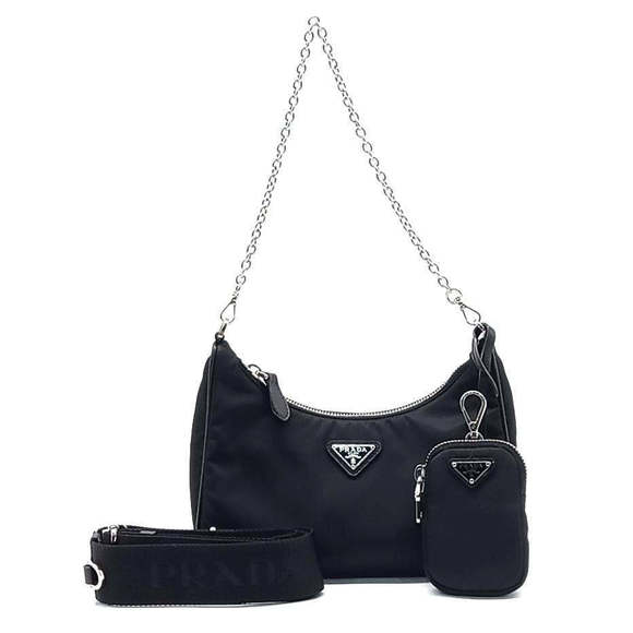Prada | Bags | Prada Tessuto Chain Strap Hobo Bag Bh24 | Poshmark